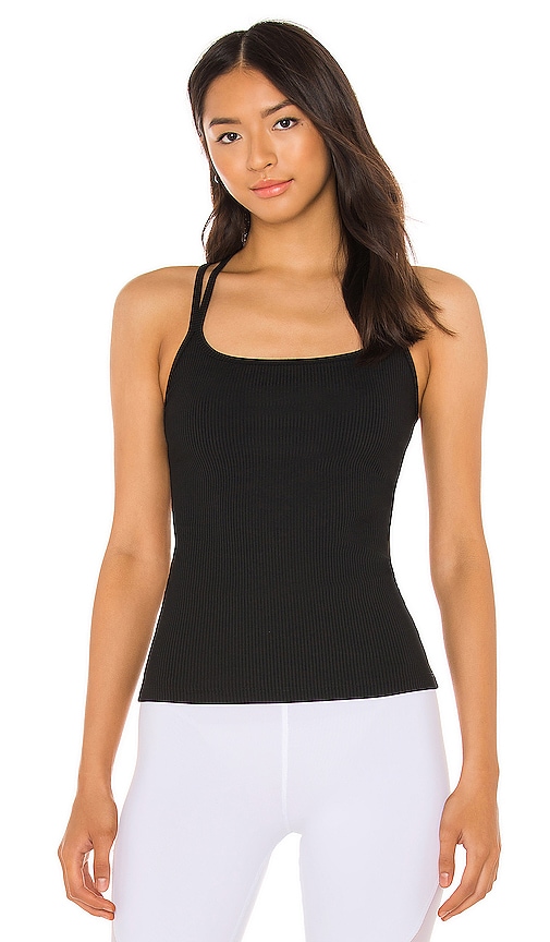 Skinny Rib Tank in Black