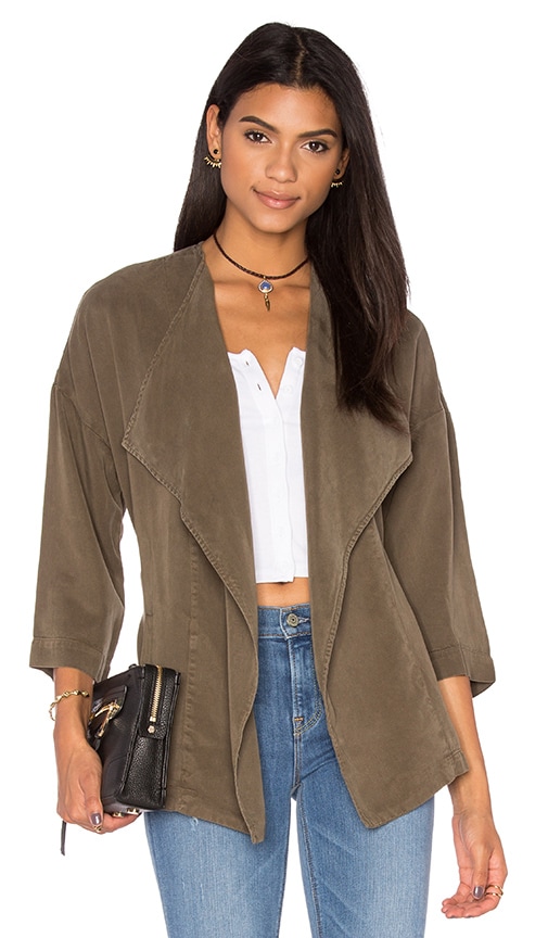 YORK street Wrap Blazer in Military | REVOLVE