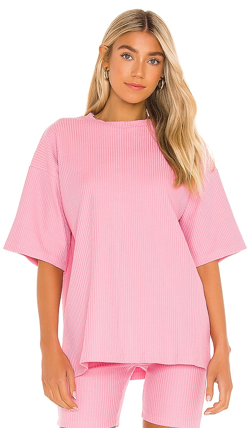 ZULU & ZEPHYR Classic Ribbed Tee in Hot Pink | REVOLVE