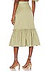 ADRIANA DEGREAS Muguet Solid Ruffle Midi Skirt in Green | REVOLVE