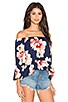 Eight Sixty Off The Shoulder Top in Navy & Multi | REVOLVE
