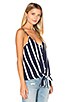 Eight Sixty Knotted Button Front Tank in Navy & White | REVOLVE