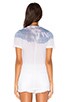 MONROW Basic V-Neck with Color Block Tie Dye in White | REVOLVE