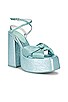 Jeffrey Campbell Seventies Platform Sandal in Turquoise Metallic Satin ...