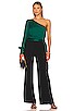 Karina Grimaldi Daniela Blouse in Hunter | REVOLVE