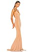 Norma Kamali Low Back Slip Mermaid Fishtail Gown in Nude | REVOLVE