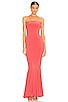 Norma Kamali Strapless Fishtail Gown in Papaya | REVOLVE