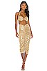 Norma Kamali X REVOLVE Shirred Skirt in Gold Lame | REVOLVE