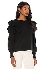 1. STATE Ruffle Sleeve Sweater in Rich Black | REVOLVE