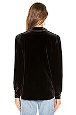 1. STATE Long Sleeve Velvet Button Down Top in Rich Black | REVOLVE