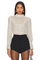 1. STATE Sequin Drape Back Top in Champagne | REVOLVE
