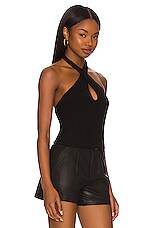 ALL THE WAYS Marlowe Keyhole Halter Tank in Black | REVOLVE