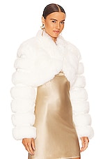 Adrienne Landau Faux Fox Fur Short Jacket in Snow White | REVOLVE