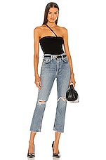 AGOLDE Riley High Rise Straight Crop in Escalate | REVOLVE