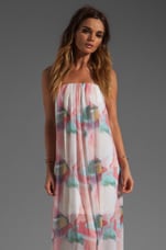 Alice + Olivia Kiernan Strapless Gathered Drape Dress in Dove Floral ...