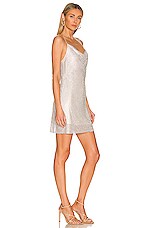 Alice + Olivia Harmony Crystal Slip Dress in Silver Chainmail | REVOLVE