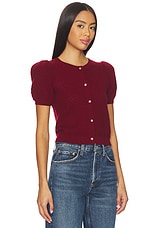 Alice + Olivia Sabine Crop Cardigan in Oxblood | REVOLVE