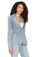 Alice + Olivia Macey Fitted Blazer in Bay Blue | REVOLVE