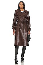 Alice + Olivia Elicia Faux Leather Trench in Toffee | REVOLVE