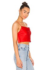 Alice + Olivia Gab Cowl Neck Crop Top in Bright Poppy | REVOLVE
