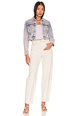 ALLSAINTS Jinx Cropped Denim Jacket in Snow Lilac | REVOLVE