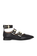 ALLSAINTS Susan Buckle Mary Jane in Black & Warm Brass | REVOLVE