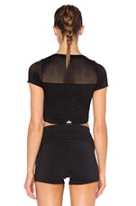 alo Scub Mesh Crop Tee in Black | REVOLVE