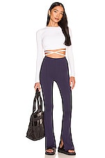 alo Ribbed Wrap It Up Top in White | REVOLVE