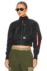 ALPHA INDUSTRIES L-2B Cropped Flight Jacket in Black | REVOLVE
