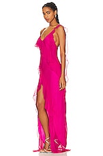 Amanda Uprichard Cassilda Gown in Berry | REVOLVE