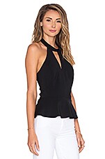 Amanda Uprichard Cecily Peplum Top in Black | REVOLVE