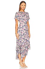 ASTR the Label Flutter Sleeve Maxi Dress in Pink & Blue Floral | REVOLVE