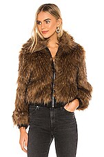 ASTR the Label Jiselle Faux Fur Jacket in Foxy Brown | REVOLVE