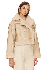 ASTR the Label Luciana Faux Leather Jacket in Ecru | REVOLVE