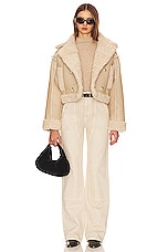 ASTR the Label Luciana Faux Leather Jacket in Ecru | REVOLVE