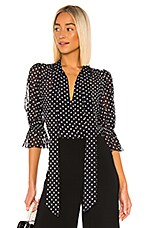 Alexis Calixte Top in Black Embroidered Dot | REVOLVE