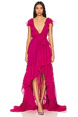 Azeeza Wabash Gown in Magenta | REVOLVE