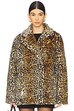 Bardot Vento Faux Fur Coat in Cheetah | REVOLVE