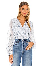 Bardot Mabel Top in Blue Lily Floral | REVOLVE