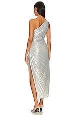 BCBGMAXAZRIA Shimmer Evening Dress in Silver | REVOLVE