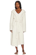 Barefoot Dreams CozyChic Ribbed Hooded Robe in Cream | REVOLVE