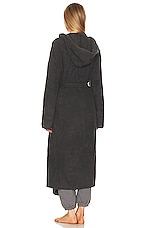 Barefoot Dreams CozyChic Ribbed Hooded Robe in Carbon | REVOLVE