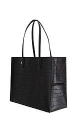 BEIS The Large Work Tote in Black Croc | REVOLVE