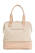 BEIS Mini Weekend Bag in Beige & Croc Trim | REVOLVE