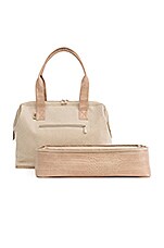 BEIS Mini Weekend Bag in Beige & Croc Trim | REVOLVE