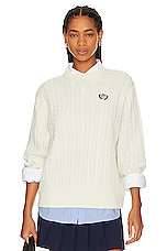 BEVERLY HILLS x REVOLVE Cable Crew Neck Sweater in Ivory | REVOLVE