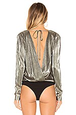 BCBGeneration V Neck Bodysuit in Black Gold Combo | REVOLVE