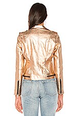 BLANKNYC Metallic Moto Jacket in Rose Gold | REVOLVE