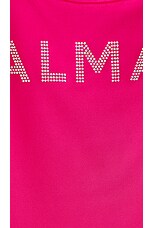 BALMAIN Strass Logo One Piece in Fuxia | REVOLVE