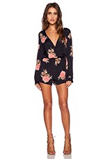 Blue Life Boho Romper en Big Red Floral | REVOLVE